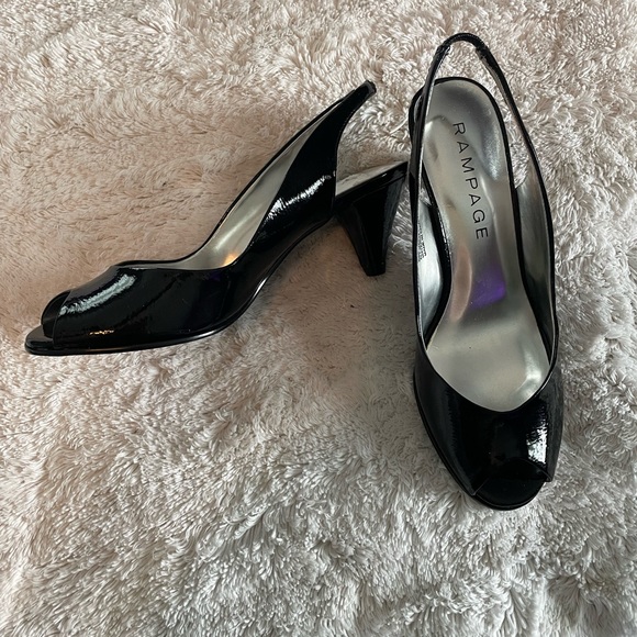 Rampage | Shoes | Rampage Peep Toe Patent Leather Sling Back Heel ...